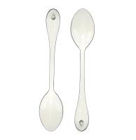 China Carbon Steel Soup Ladle Spoons 12.2 Inch Enamel Stew Gravy Ladles Cooking Serving Spoons for sale