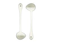China Carbon Steel Soup Ladle Spoons 12.2 Inch Enamel Stew Gravy Ladles Cooking Serving Spoons for sale