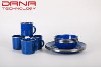 China Sustainable Customized Decal Mixing Color Enamel Mug Bowl Pot Sets Suitable Option for Outdoor Camping Middle East Style for sale