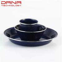 China Korean Style Enamel Tableware Set Handmade Plates Sets Dinnerware Food Contact Safe for sale