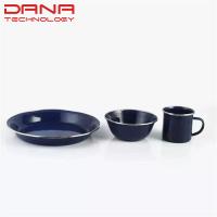 China Korean Style Enamel Tableware Set Handmade Plates Sets Dinnerware Food Contact Safe for sale