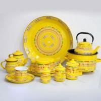 China Classic Middle East Enamel Tableware Set Enamel Grill Kettle Set 0.7L 12L 15L Capacity for sale