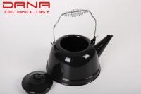 China Handmade Wood or Enamel Handle Peal Shape Kettles with Custom Decal Printing for sale