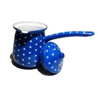 China Customized Logo Daily Turkish Enameled Coffee Pot Metal Coffee Milk Cooking Pot for sale
