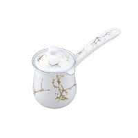 China Customized Logo Daily Turkish Enameled Coffee Pot Metal Coffee Milk Cooking Pot for sale