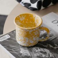 China 150g Customized Enamelware Coffee Mug Colorful Enamel Mugs 8cm 350ml Marble Speckle Coating Milk Coffee Mug Production 30 Days for sale