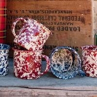 China 150g Customized Enamelware Coffee Mug Colorful Enamel Mugs 8cm 350ml Marble Speckle Coating Milk Coffee Mug Production 30 Days for sale