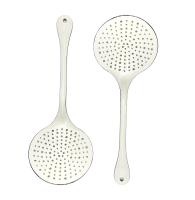 China Handmade Carbon Steel Slotted Spoon 13.5 Inch Skimmer Strainer Spoon Customizable for sale