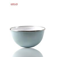 China Kitchen Classical Style Enamel Mixing Bowl Set 5 Piece With 304 Stainless Steel Rim for sale