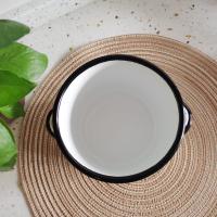 China Round Enamel Coating bacon grease can with strainer Carbon Steel Grease Container for sale