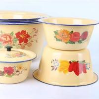 China Dia 10 12 14 16 18cm Daily Enamelware Enamel Bowls For Salad Soup Cake Noodles for sale