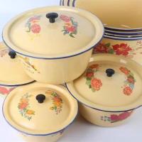 China Dia 10 12 14 16 18cm Daily Enamelware Enamel Bowls For Salad Soup Cake Noodles for sale