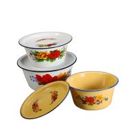 China Dia 10 12 14 16 18cm Daily Enamelware Enamel Bowls For Salad Soup Cake Noodles for sale