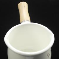 China Customized Color 550ml Enamel Casserole Pot Food Grade Enamel Milk Pan Korean Style for sale