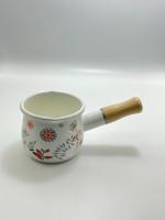 China Customized Logo Enamelled Metal Steel Saucepan Mini Hot Pot Milk Pot for sale