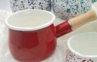 China Daily Enamel Cookware Colorful Sprinkle Saucepan Milk Pan Mini Butter Warmer for sale