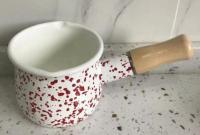 China Daily Enamel Cookware Colorful Sprinkle Saucepan Milk Pan Mini Butter Warmer for sale