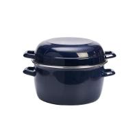 China Customized Carbon Steel Enamel Mussel Pot Seafood Pot For Professional Kitchens for sale