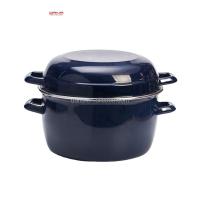 China General for Gas and Induction Cooker Multifunctional Seafood Nonstick Cast Iron Enamel Mussel Pots Sustainable Material for sale