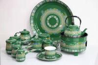 China Enamel Carbon Steel Tableware Sets Displaying Classic Middle East Pattern for sale