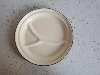 China 27cm Enamel Dinnerware Plates Enamel Division Plate Metal Tableware Customized Color for sale