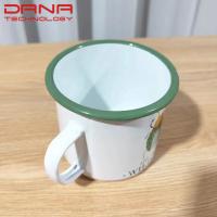 China Eco Friendly White Enamel Dinnerware Set With 304 Stainless Steel Rolled Edge Rim for sale