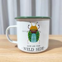 China Handmade Enamelled Metal Dinnerware Set Bowl Mug Plate Set Customized Color for sale