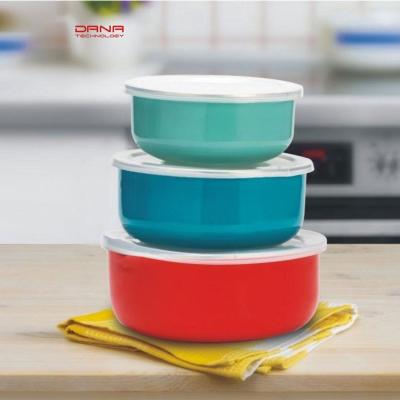 China 5PCS Enamel Ice Bowl Container Customized Color Enamelware Storage Bowls for sale
