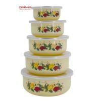 China 5PCS Enamel Ice Bowl Container Customized Color Enamelware Storage Bowls for sale
