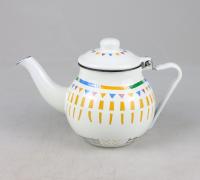 China 250ml 350ml 500ml 650ml 740ml 1250ml 1400ml Custom Color Logo Printing Enamel Tea Pot Carbon Steel Metal Handle Enamel Kettle for sale