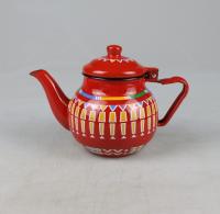 China 250ml 350ml 500ml 650ml 740ml 1250ml 1400ml Custom Color Logo Printing Enamel Tea Pot Carbon Steel Metal Handle Enamel Kettle for sale