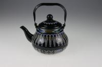 China Enamel Carbon Steel Water Kettle 0.7L 1.1L 1.5L 2.5L Large Capacity Round Arabic Style for sale