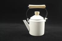 China Enamel Coffee Pot Pour Over Milk Water Jug Pitcher Barista Teapot Kettle 304 Stainless Steel Rim Capacity 1250ml 1400ml for sale
