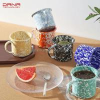 China Customized Color Bone 12oz Mable Speckle Spray Mug Cup Decal Enamel Production 30 Days Manufacturing Delivery Time for sale