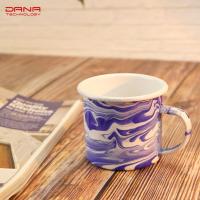 China Customized Color Bone 12oz Mable Speckle Spray Mug Cup Decal Enamel Production 30 Days Manufacturing Delivery Time for sale