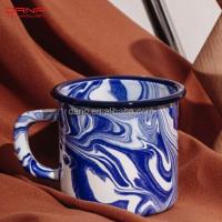 China Customized Color Bone 12oz Mable Speckle Spray Mug Cup Decal Enamel Production 30 Days Manufacturing Delivery Time for sale