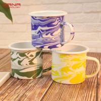 China Customized Color Bone 12oz Mable Speckle Spray Mug Cup Decal Enamel Production 30 Days Manufacturing Delivery Time for sale