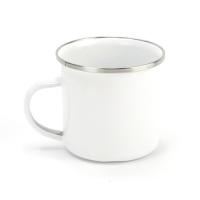 China 304 Stainless Steel Rolled Edge Rim Enamel Metal Coffee Mug Custom Logo Porcelain Tea Cup 11oz 15oz Production 30 Days for sale