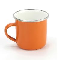 China 304 Stainless Steel Rolled Edge Rim Enamel Metal Coffee Mug Custom Logo Porcelain Tea Cup 11oz 15oz Production 30 Days for sale
