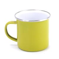China 304 Stainless Steel Rolled Edge Rim Enamel Metal Coffee Mug Custom Logo Porcelain Tea Cup 11oz 15oz Production 30 Days for sale