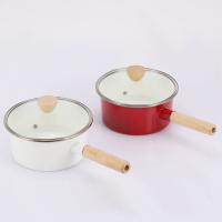 China High Temperature Logo Printing Enamel Casserole Pot Mini Cooking Food Soup Pot for sale