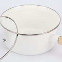 China High Temperature Logo Printing Enamel Casserole Pot Mini Cooking Food Soup Pot for sale