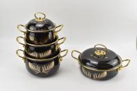 China Daily Classical Enamel Metal Kitchenware 18 20 22 24 26cm Casserole Cooking Pot for sale