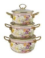 China Daily Classical Enamel Metal Kitchenware 18 20 22 24 26cm Casserole Cooking Pot for sale