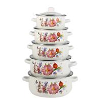 China Sustainable Classic Turkish Type Enamel Casserole Sets with Enamel Lid for sale