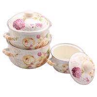 China Customized Size Enamel Casserole Pot 18cm To 26cm Turkish Style Romantic Full Flowers for sale