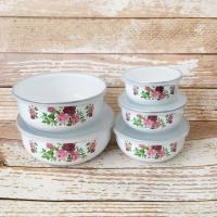China 0.5mm Thickness Metal Enamel Coated Ice Bowl Salad Sauce Bowl Set Custom Logo for sale