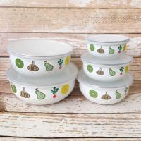 China 0.5mm Thickness Metal Enamel Coated Ice Bowl Salad Sauce Bowl Set Custom Logo for sale