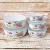 China 0.5mm Thickness Metal Enamel Coated Ice Bowl Salad Sauce Bowl Set Custom Logo for sale