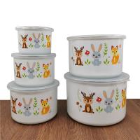 China Daily Using Enamel Container Set Enamel Mixing Bowl Multipurpose Tableware Food Storage for sale